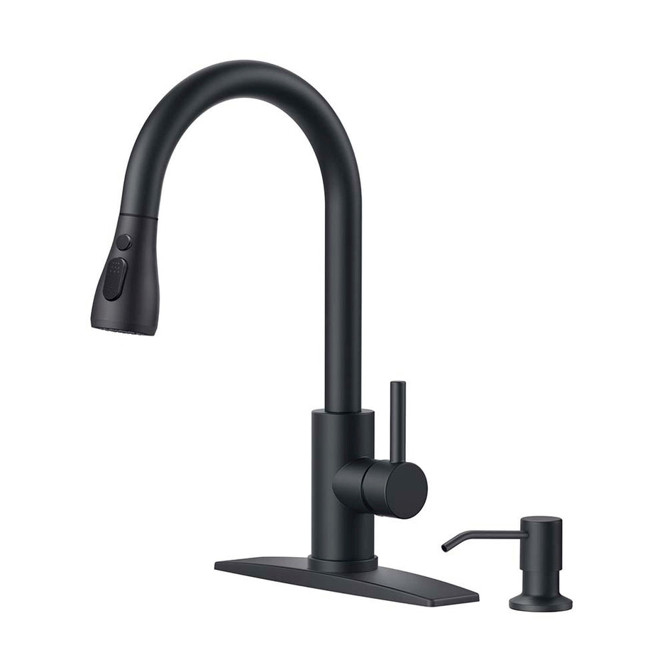 FORIOUS Kitchen Sink Faucet with Pull Down Sprayer Single Handle Stain ...