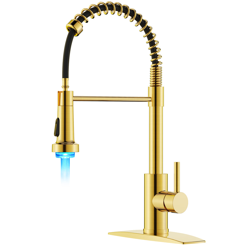 FORIOUS Kitchen Faucet with Pull Down Sprayer 1 or 3 Hole for Farmhous ...