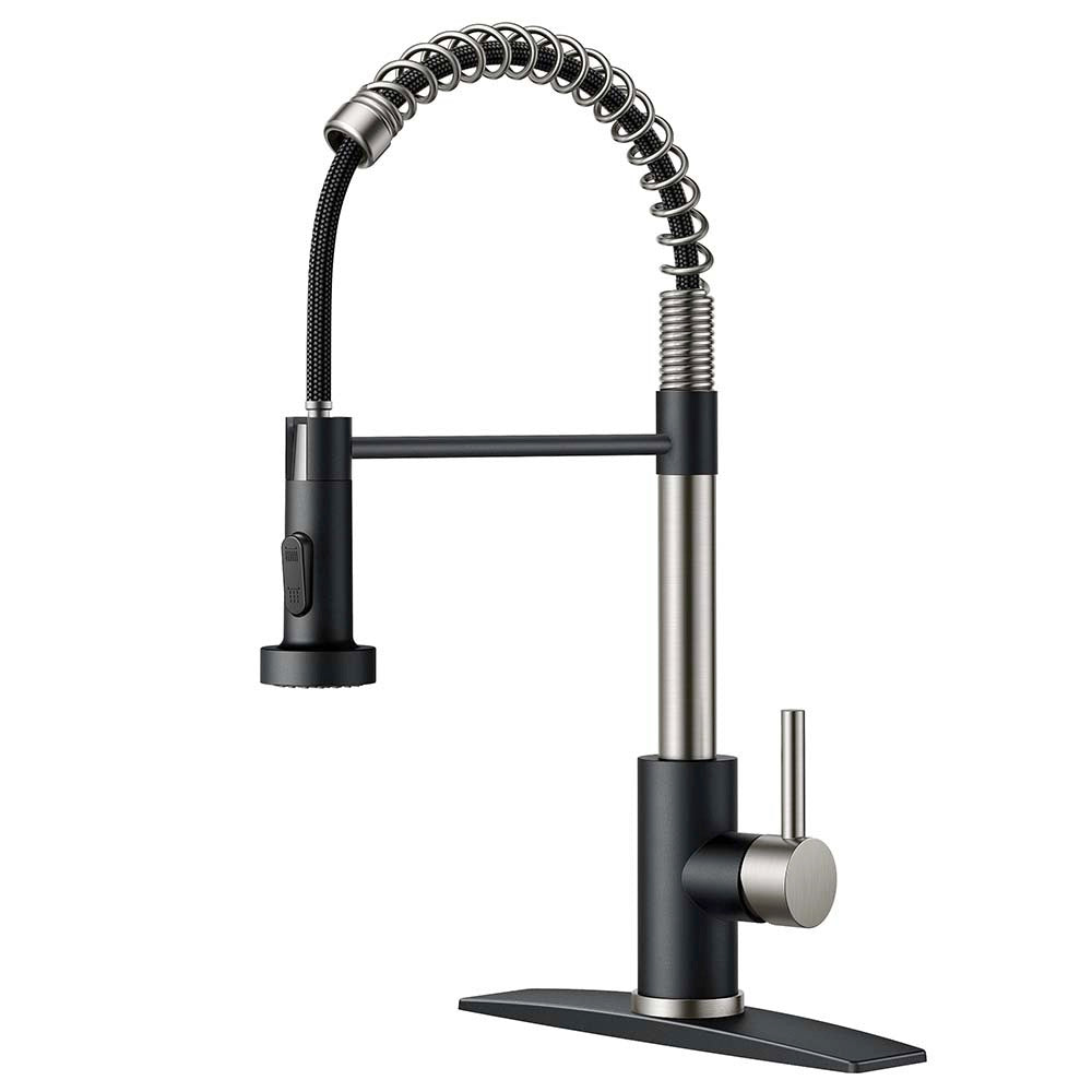 FORIOUS Kitchen Faucet with Pull Down Sprayer 1 or 3 Hole for Farmhous ...