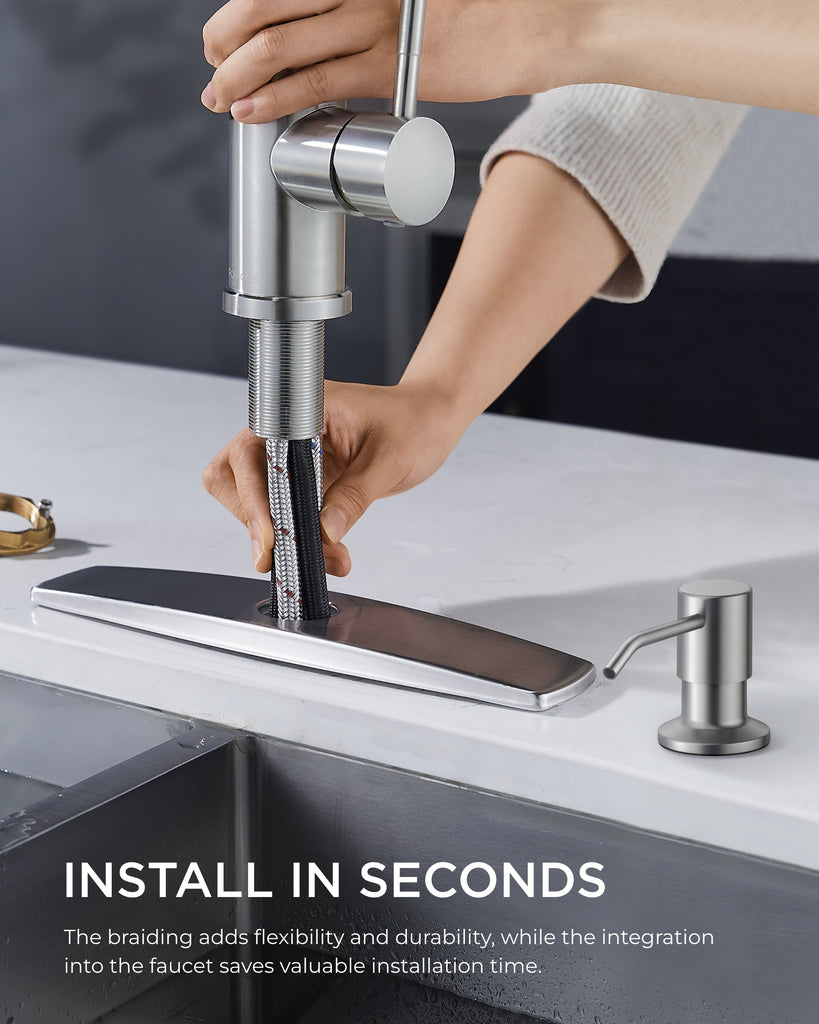 FORIOUS Kitchen Faucet with Pull Down Sprayer 1 or 3 Hole for Farmhous ...