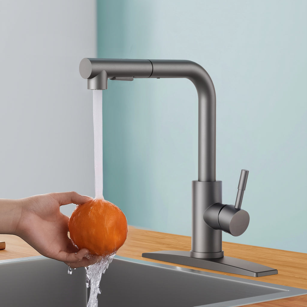 FORIOUS Kitchen Sink Faucet with Pull Down Sprayer Single Handle Stain ...