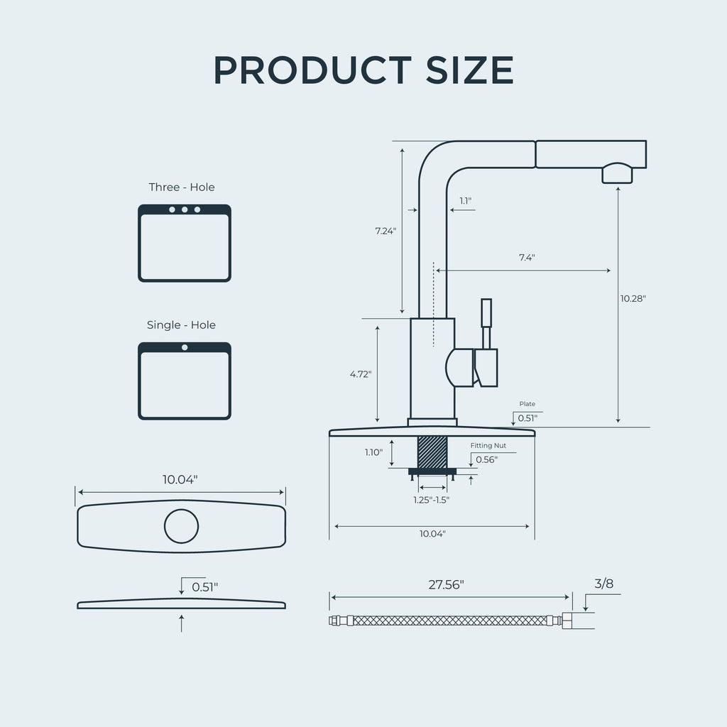 FORIOUS Kitchen Sink Faucet with Pull Down Sprayer Single Handle Stain ...