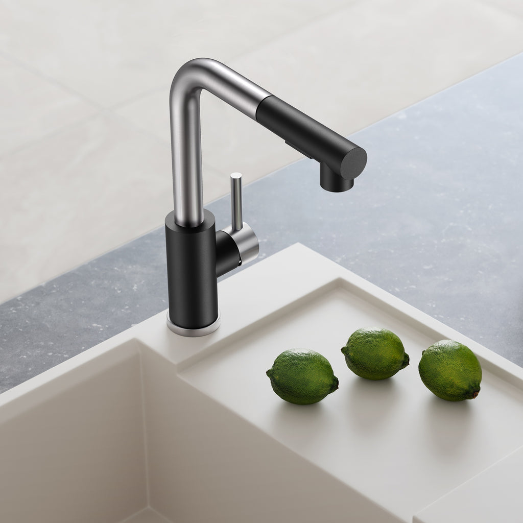 FORIOUS Kitchen Sink Faucet with Pull Down Sprayer Single Handle Stain ...