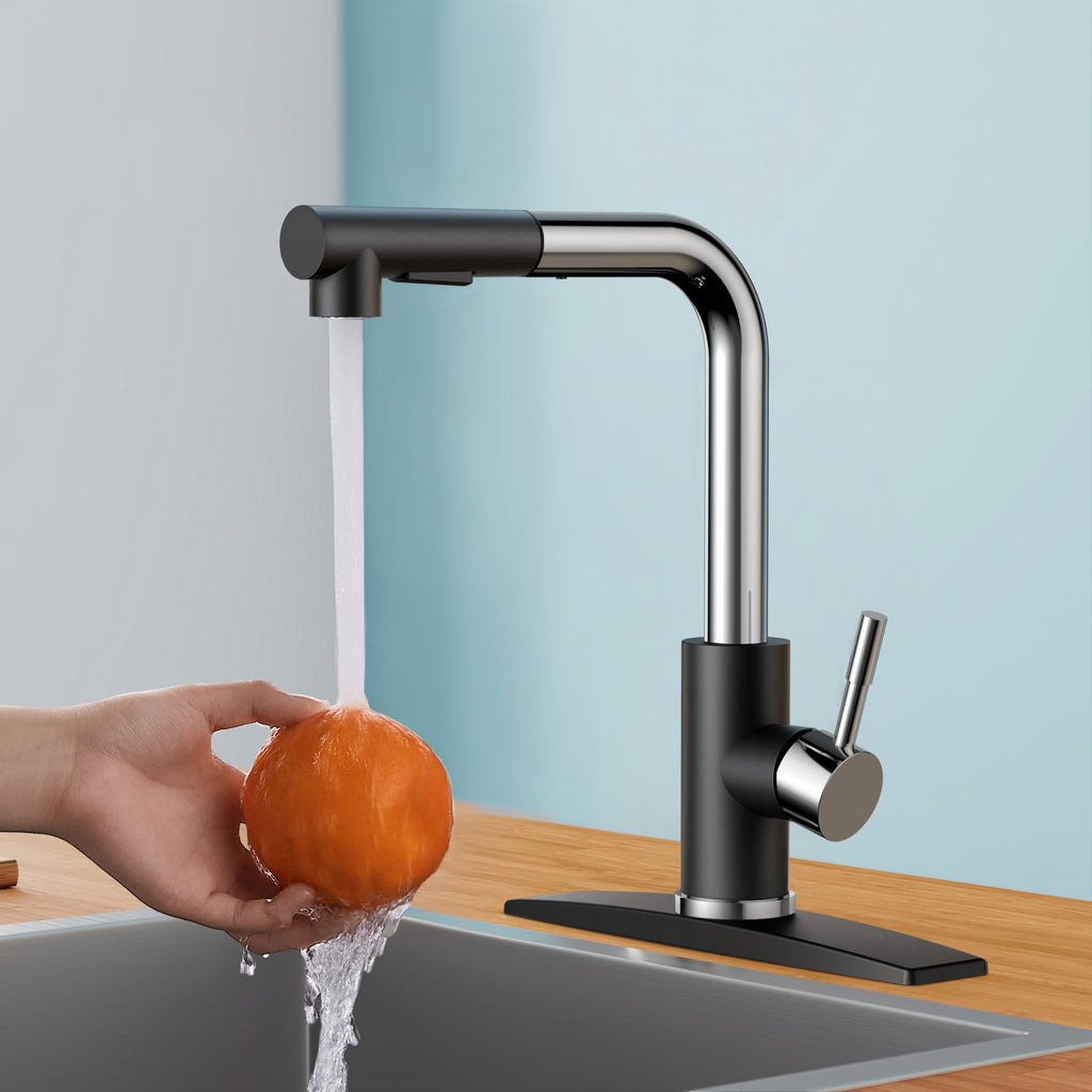 FORIOUS Kitchen Sink Faucet with Pull Down Sprayer Single Handle Stain ...