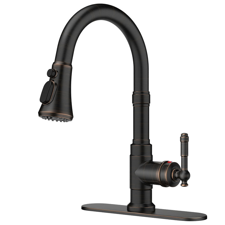 FORIOUS Kitchen Sink Faucet with Pull Down Sprayer Single Handle Stain ...